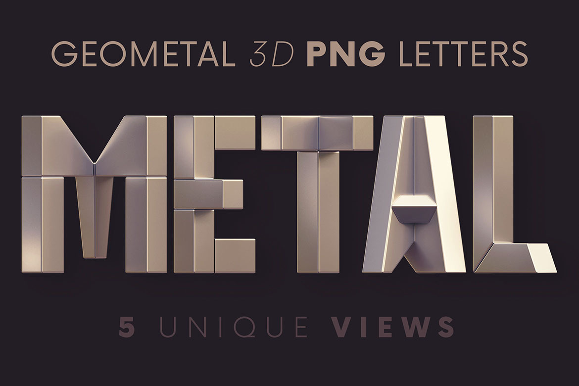 Geometal - 3D Lettering, an Object Graphic by MIIM