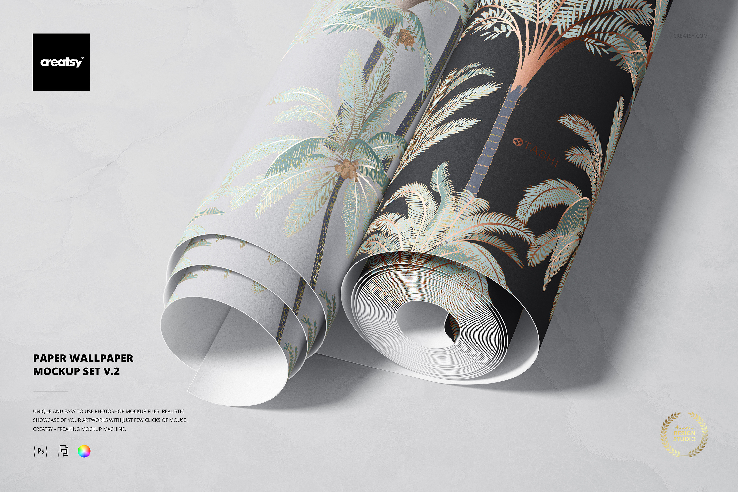 Paper Wallpaper Mockup Set v.2, a Household Mockup by creatsy5