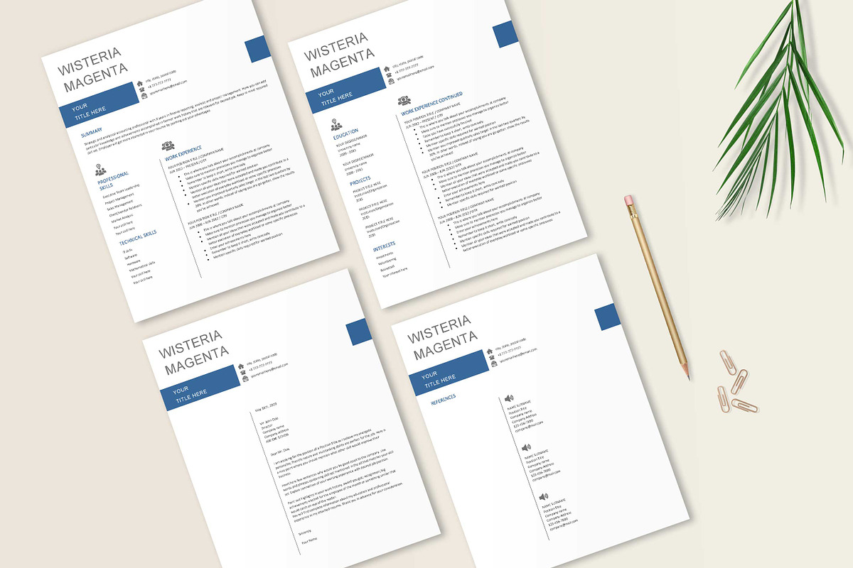 Resume Template with Monogram, a Resume Template by Stanin Studio