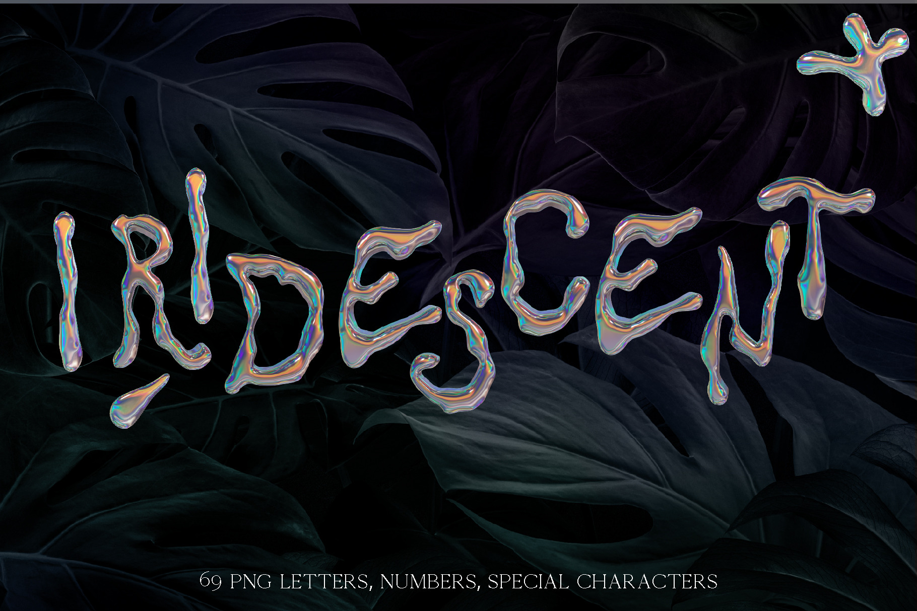 Iridescent Chrome - 3D Type, a Graphic by LarysaZabrotskaya