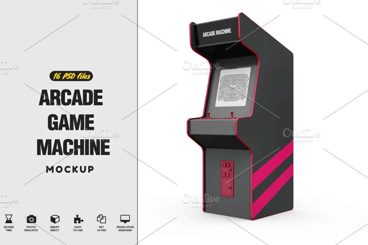 Arcade Game Machine Mockup, a Product Mockup by PixelMockup | Creative ...