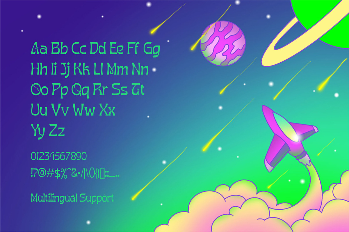 Psychoart - Psychedelic Font, a Font by Nirmana Visual