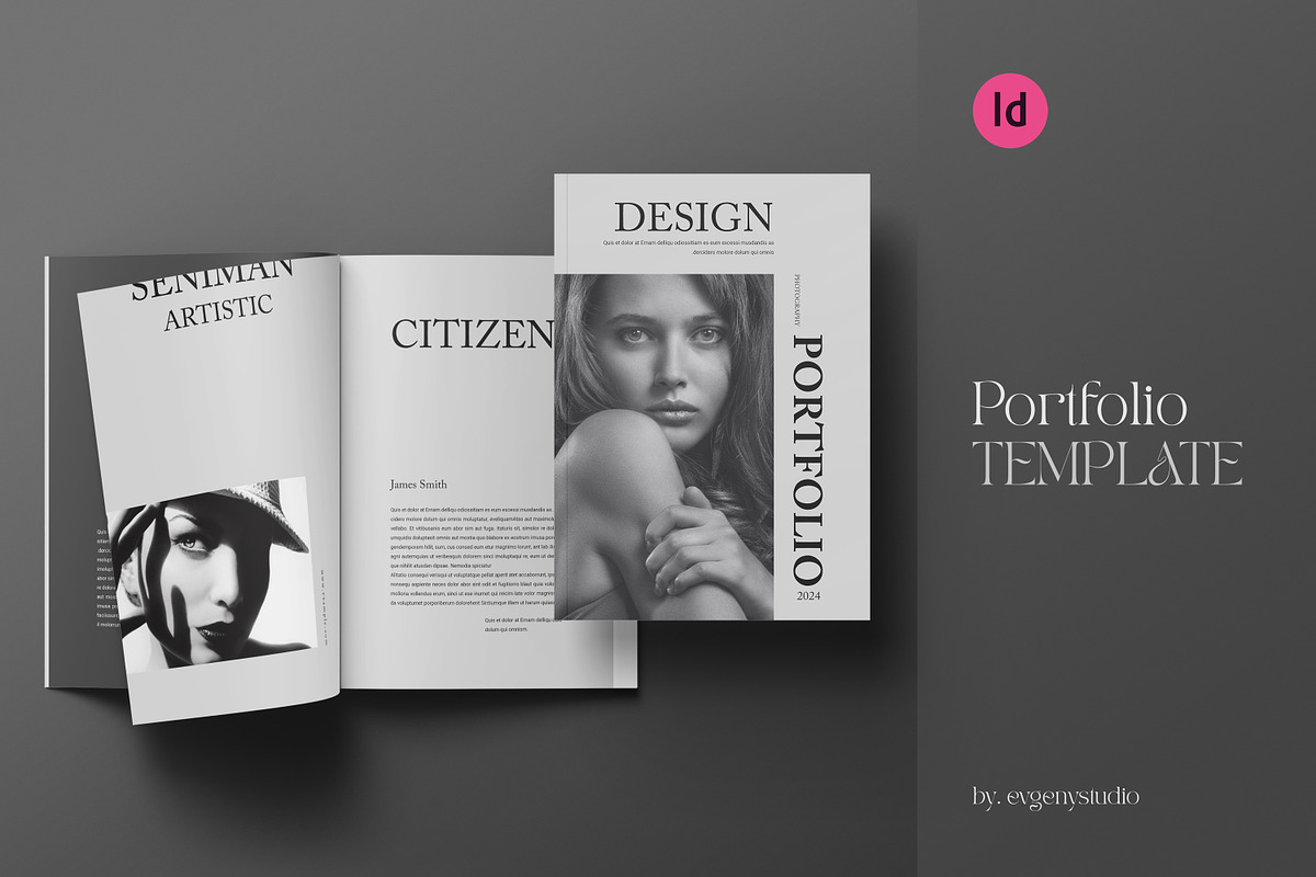 Black Portfolio Template, a Brochure Template by evgenystudio ...