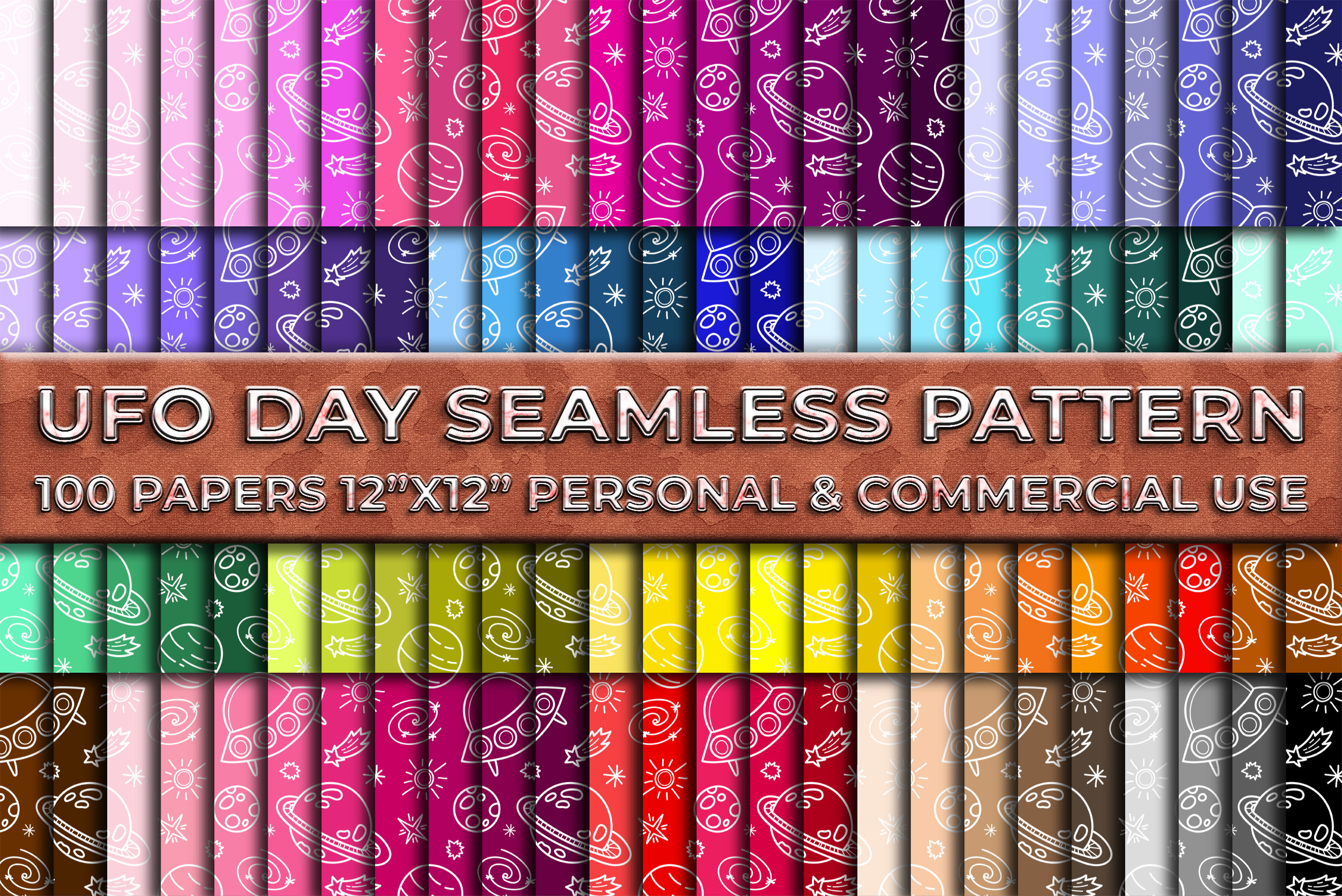 World Ufo Day Seamless Digital Paper | Creative Market