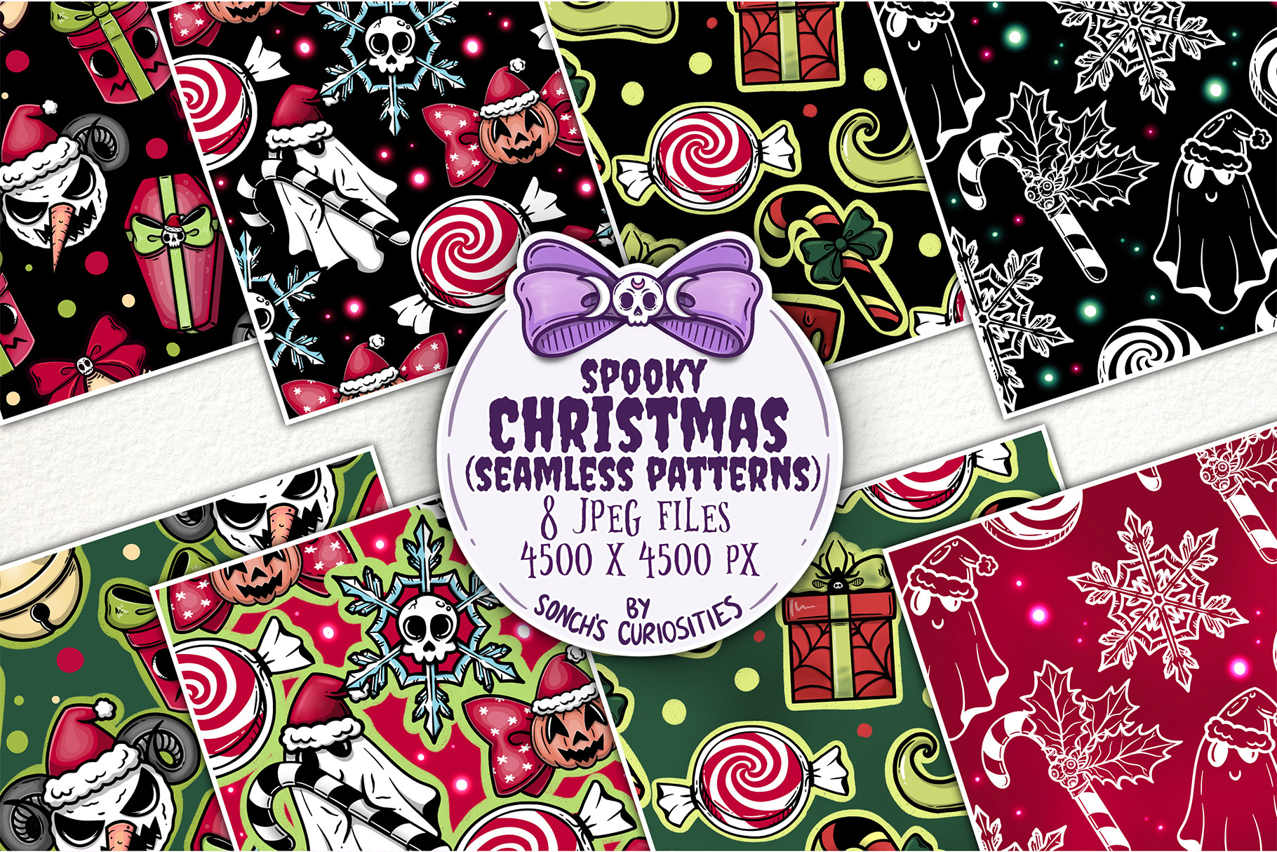 Spooky Christmas seamless Patterns, a Pattern Graphic by Sonch' s ...