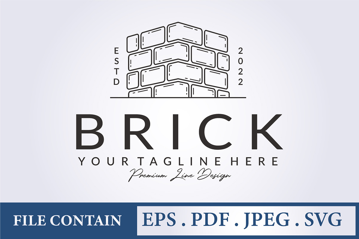line pile stack bricks logo vector, a Branding & Logo Template by ...