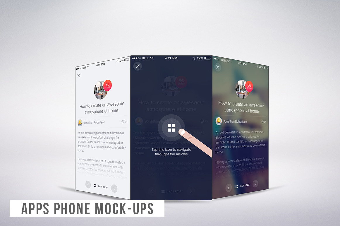 Apps Phone Mock-ups, an iPhone Mockup by Mock-up Store