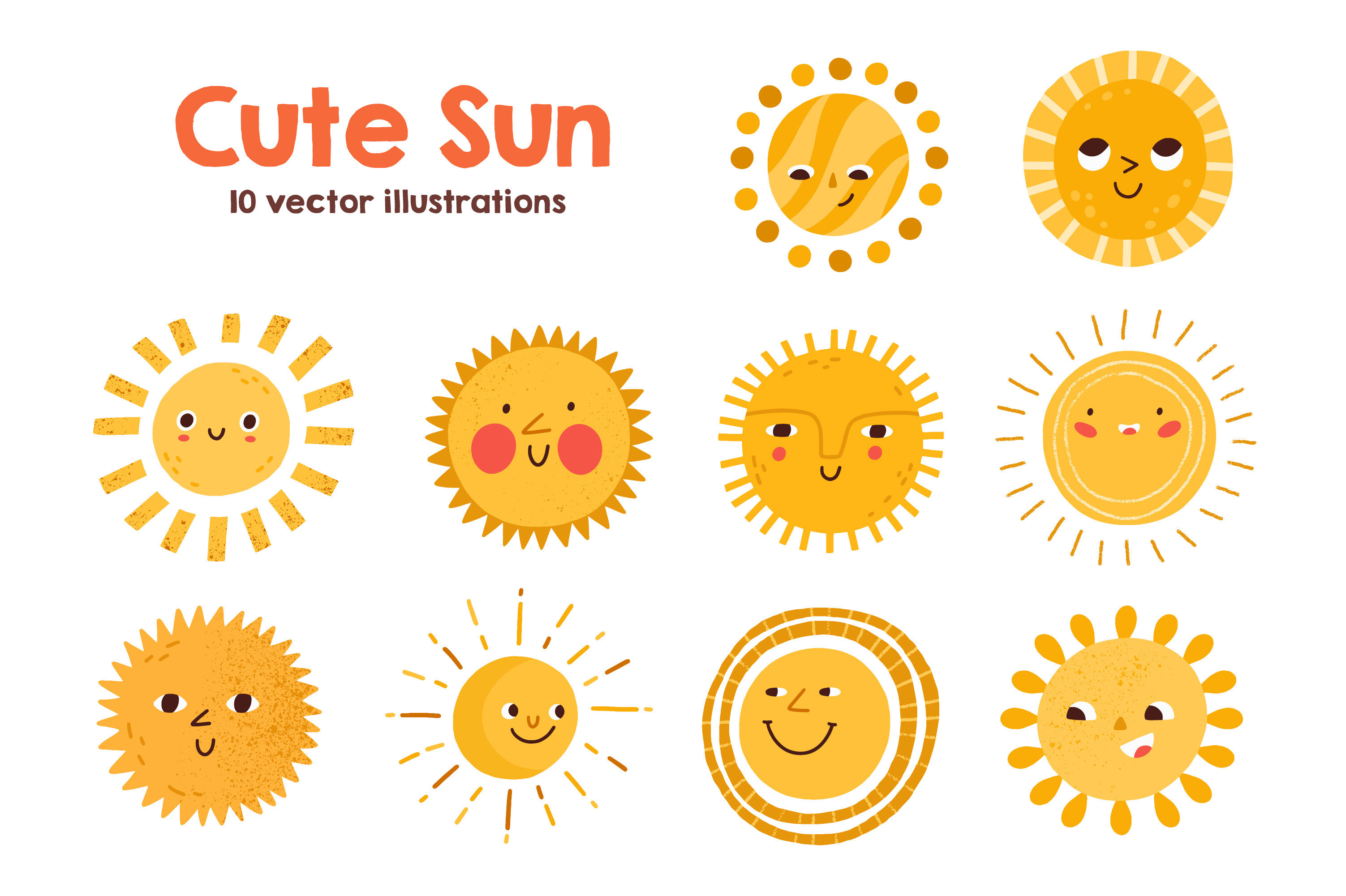 Cute sun childish set, an Illustration by Good Studio