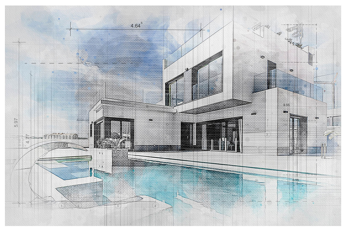 House Concept Sketch Art Effect