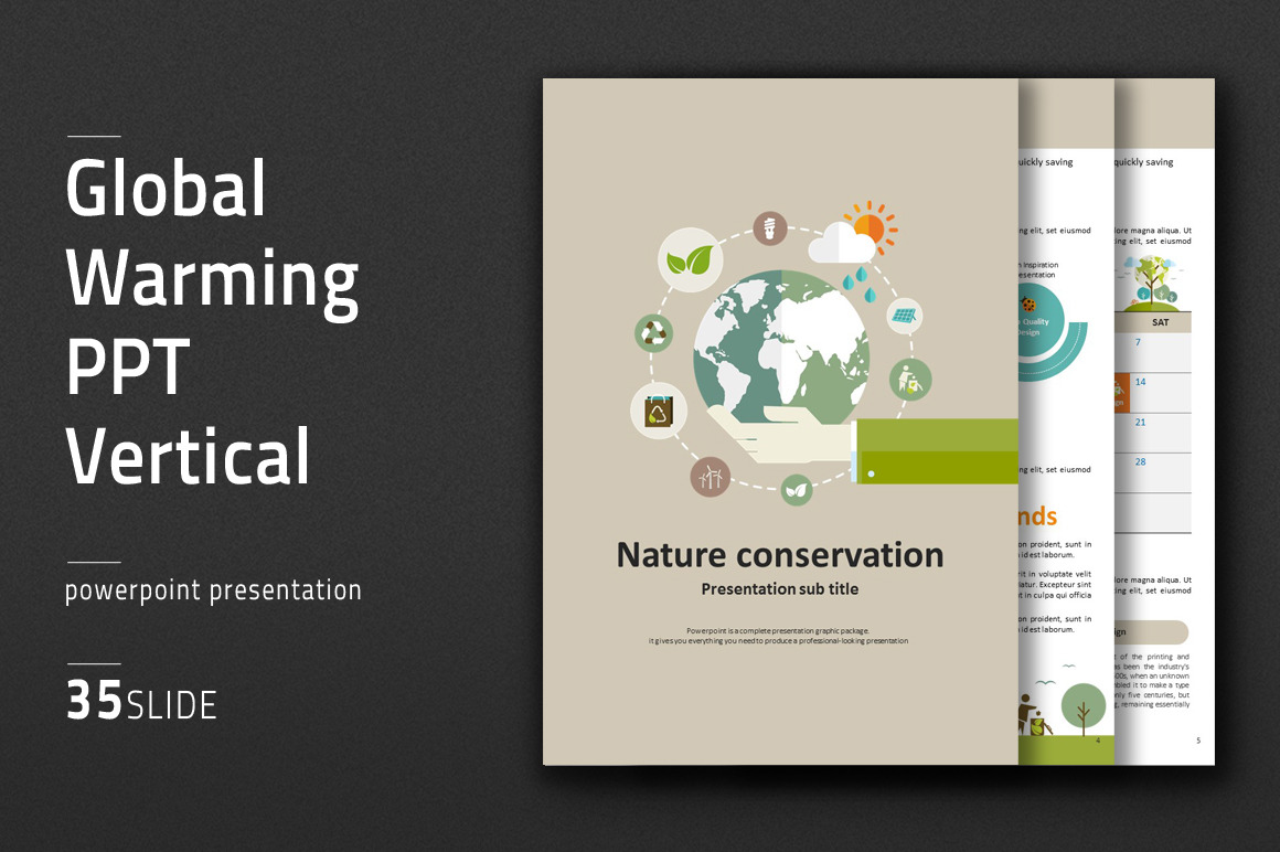 Global Warming PPT Vertical, a Presentation Template by GoodPello