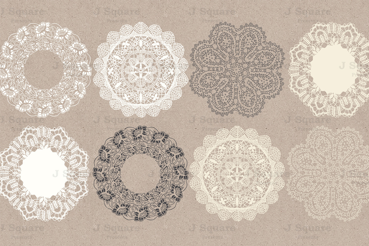 Hand Drawn Lace Doilies AI + PNG, a Decorative Illustration by ...