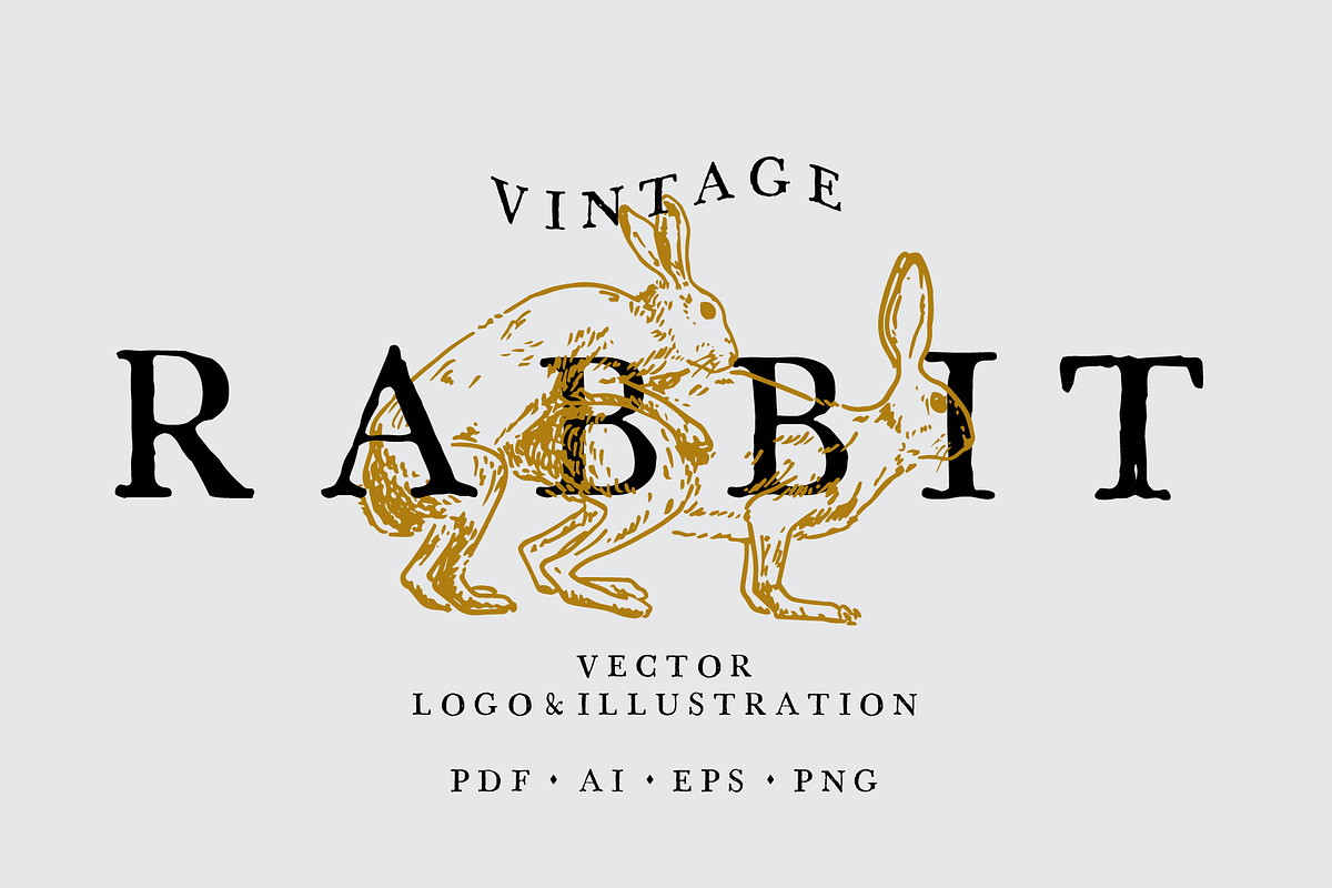 Vintage Rabbit Logo & Illustrations