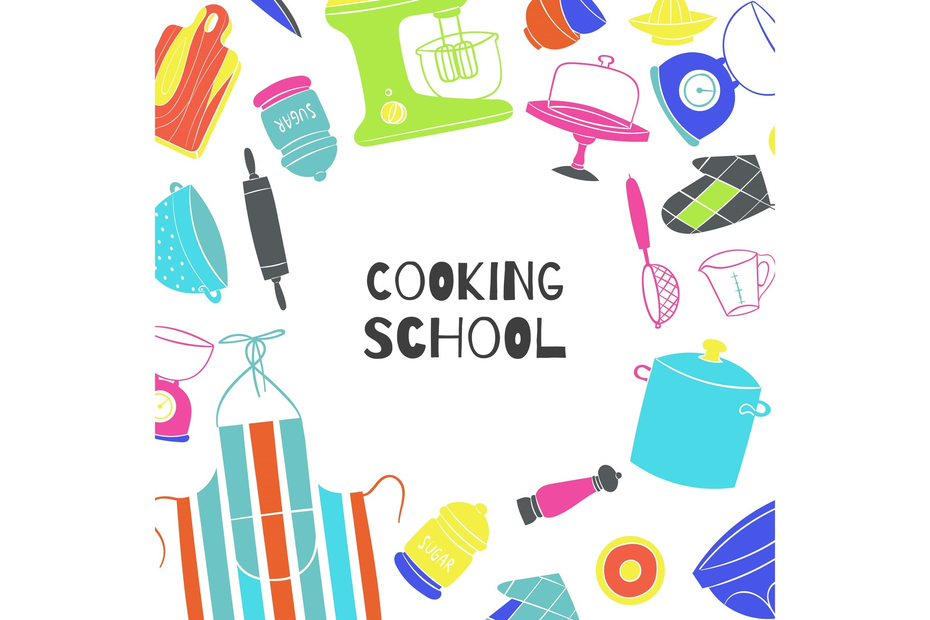 Cooking school poster with, an Education Illustration by RocketArt