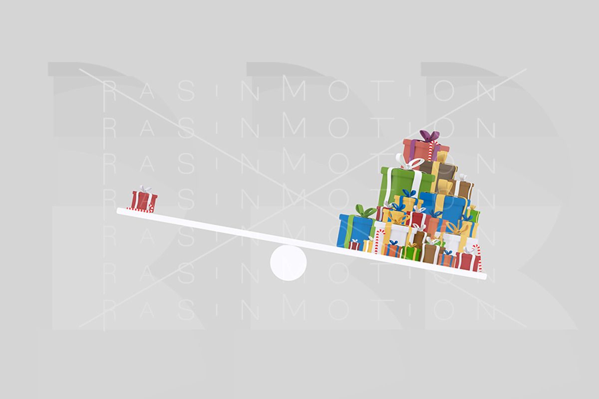 3d illustration. Balance gifts., a Decorative Illustration by rasinmotion