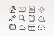 Outlined Basic Vector Icons, an Outline Icon by Medialoot