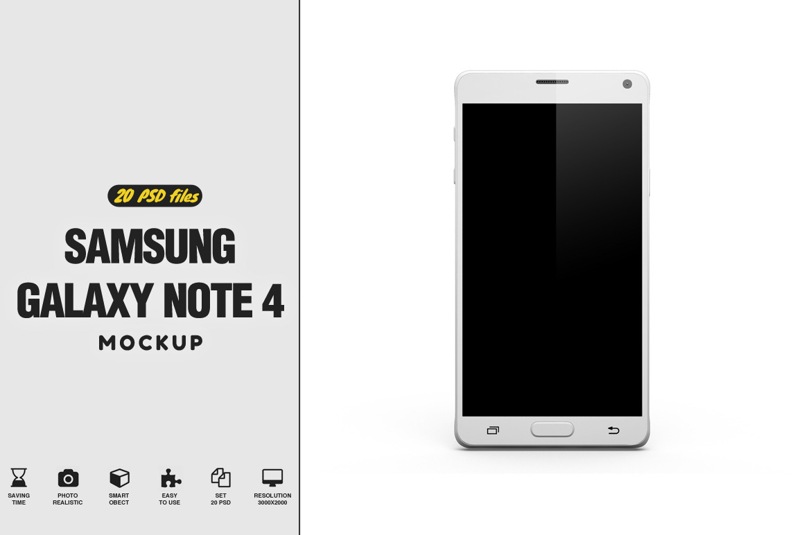 Samsung Galaxy Note 4 Mock-up, an Android Mockup by PixelMockup