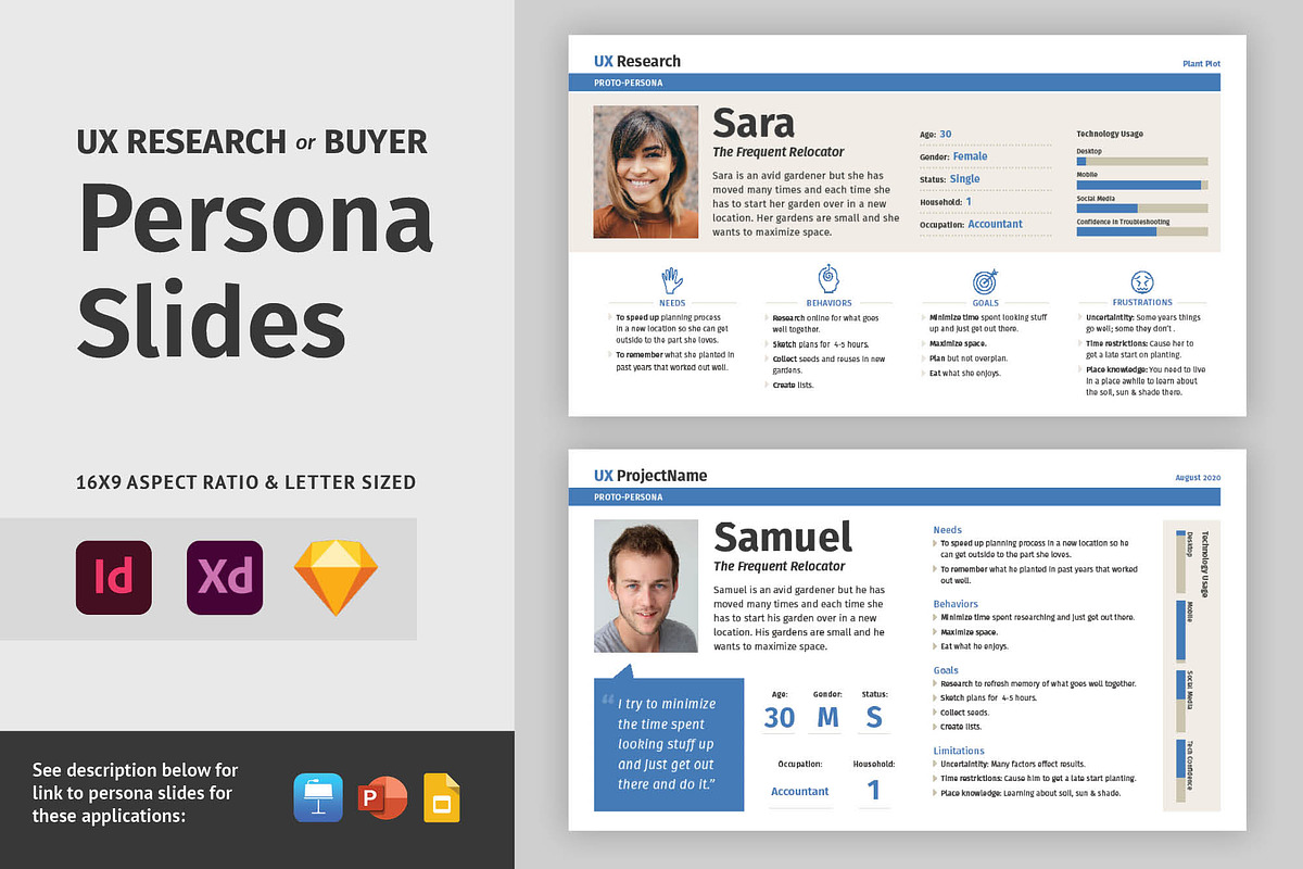 Persona Templates – User Experience