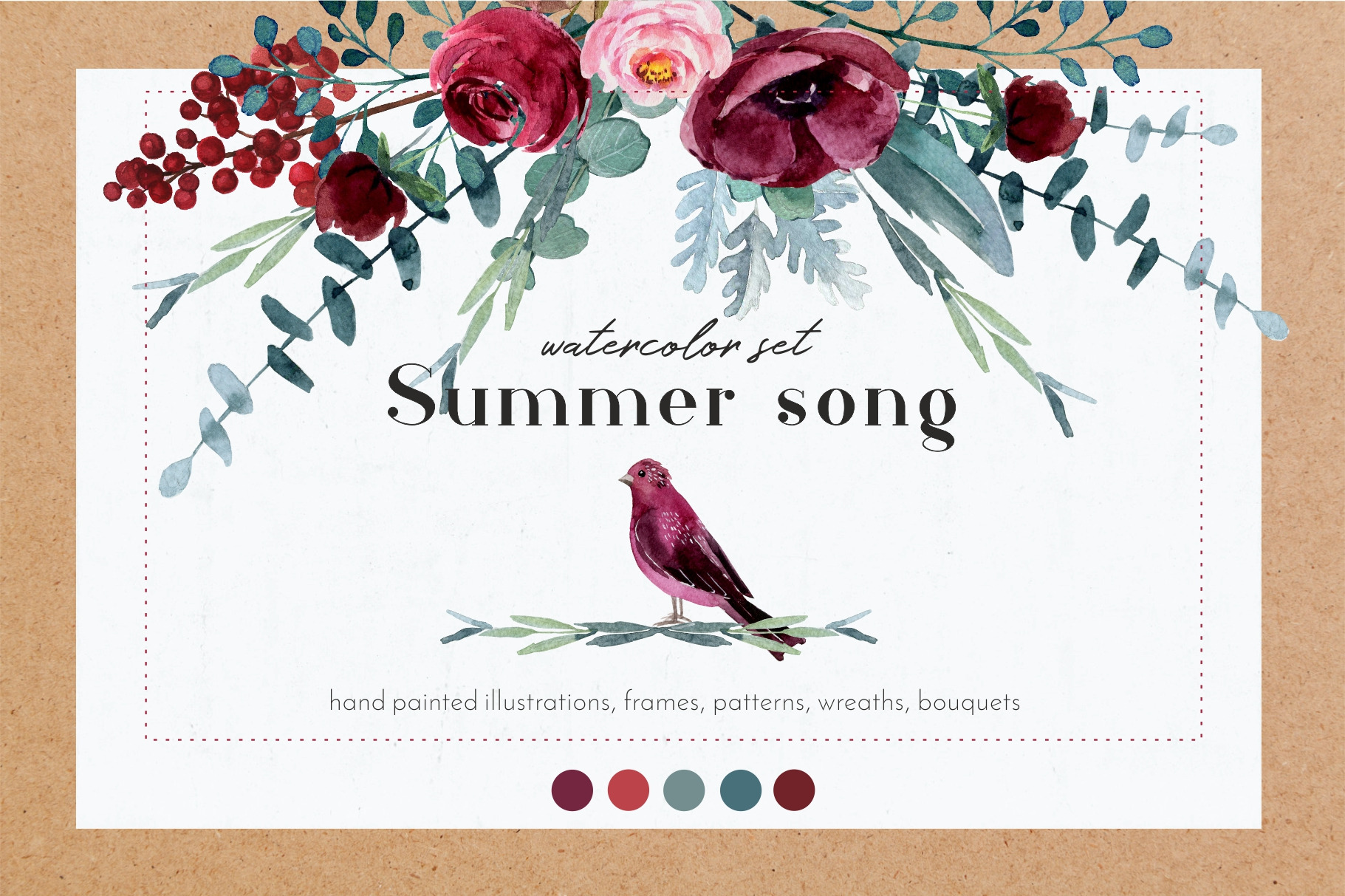 Summer song - graphic set, an Illustration by Youksy