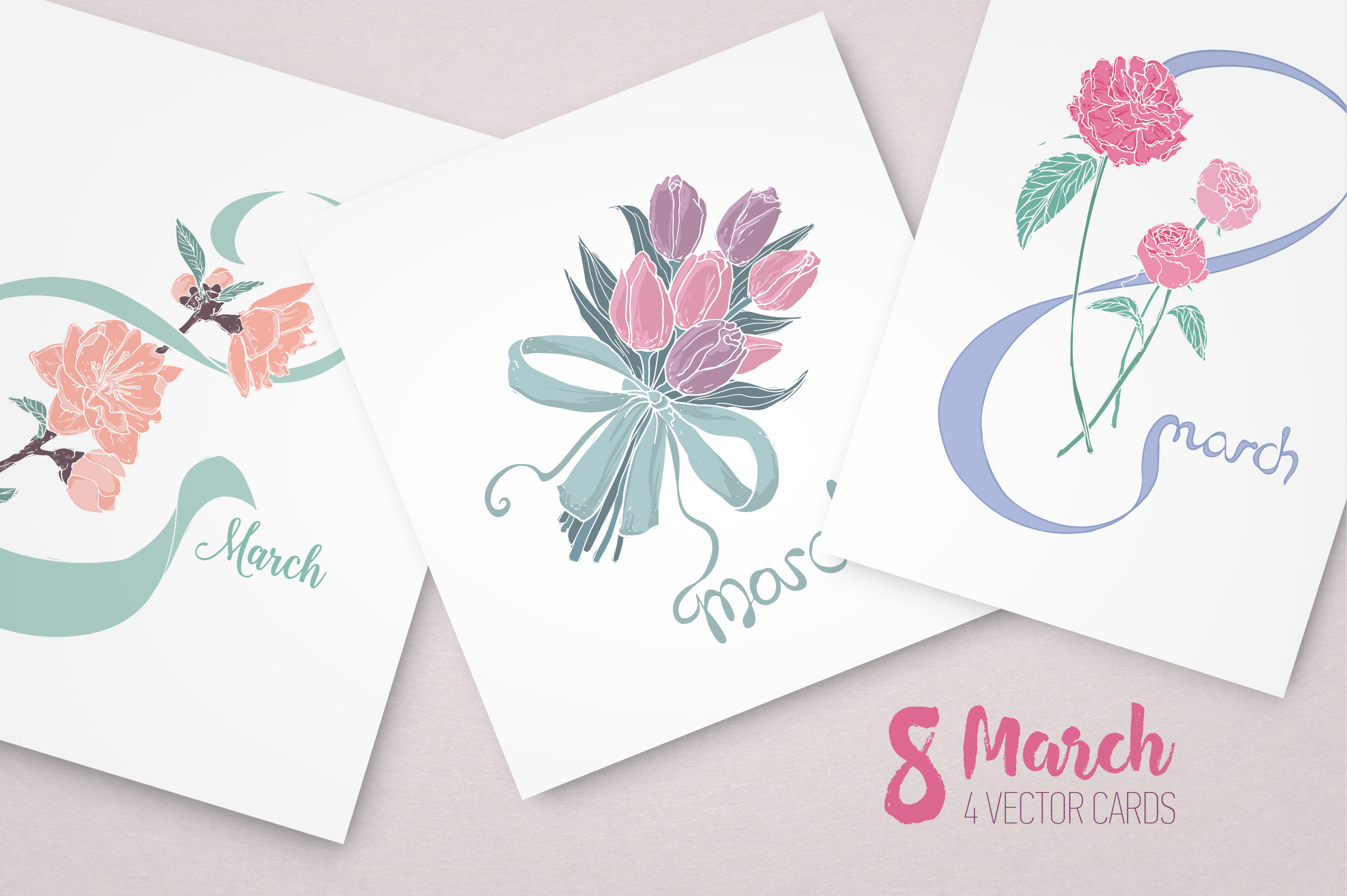 8th of March greeting card, a Decorative Illustration by Good Studio