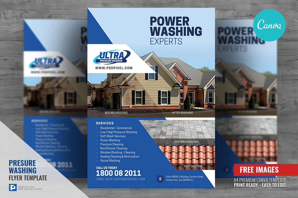 Power Washing Services Canva Flyer