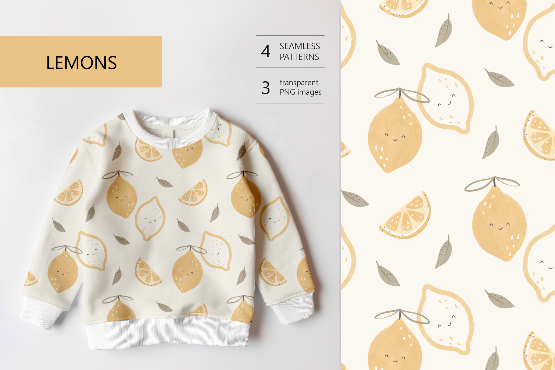 Cute lemons design | Creative Market