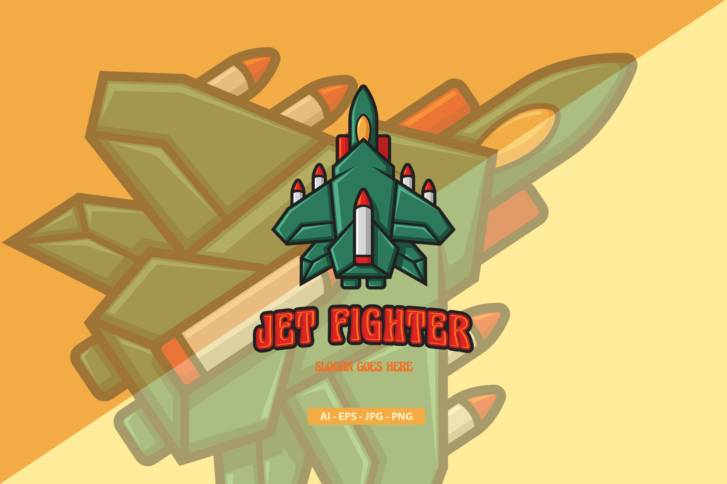 Jet Fighter - Mascot Logo, a Branding & Logo Template by AQR Studio