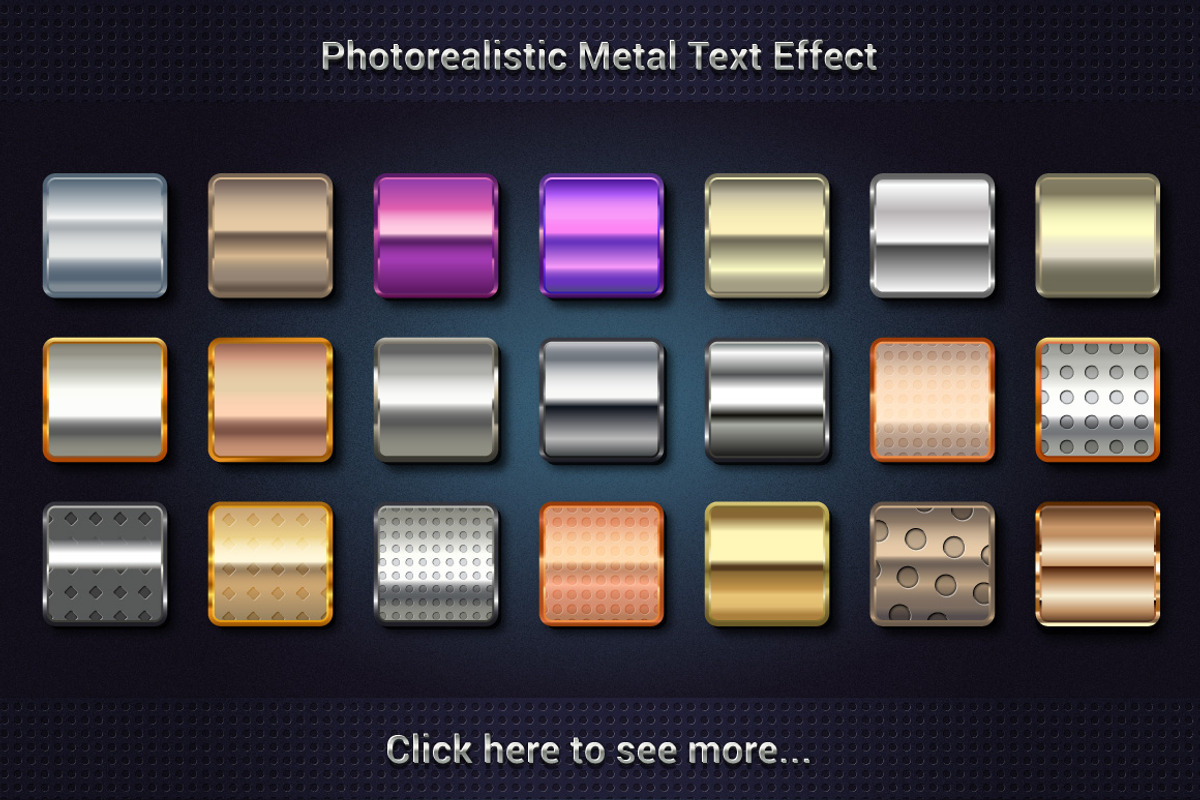 50 Metal Illustrator Styles, a Layer Style Add-On by Vector Galore