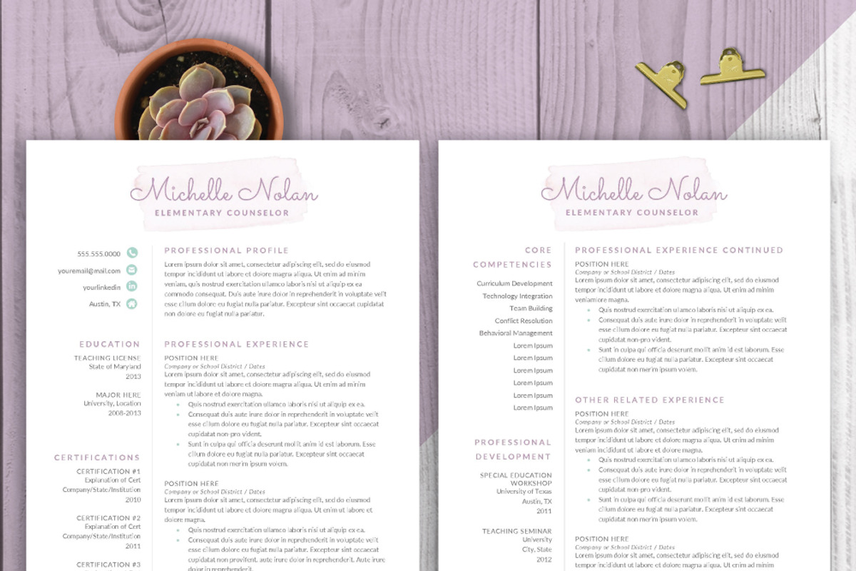 Creative Teacher Resume Word, a Resume Template by SharpResumeFoundry