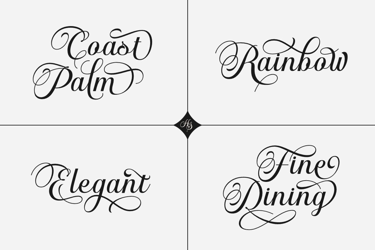Emelina Calligraphy Scripts Font, a Script Font by Burhan Afif
