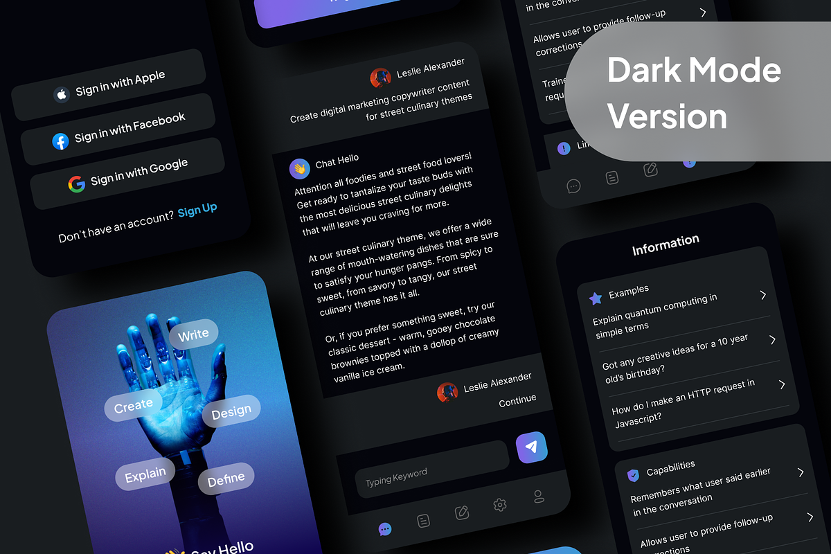 Smart Chat Assistant UI Kits