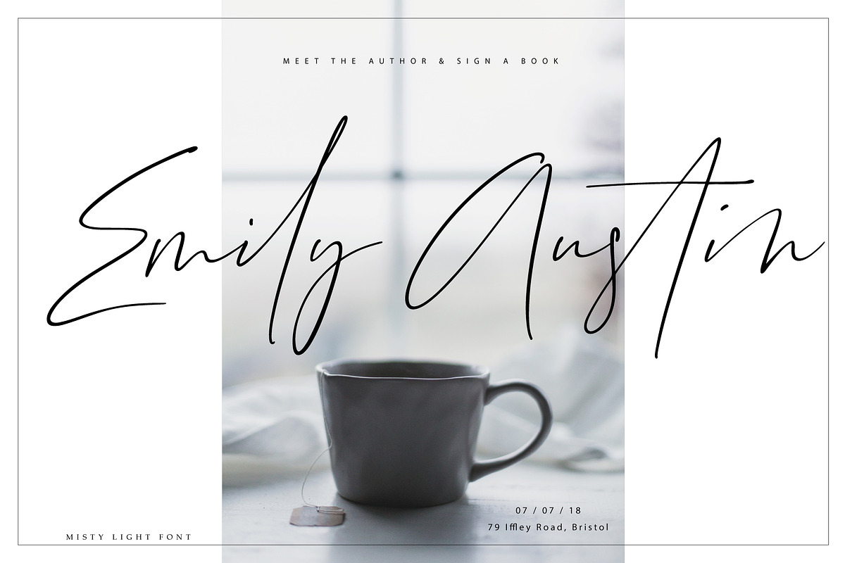 Misty Light font, a Script Font by SiDesign