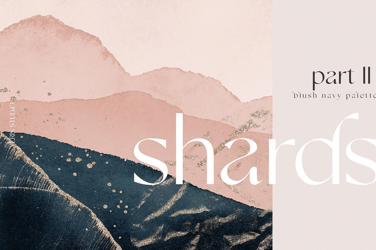 Abstract Navy Blue Watercolor Shapes, a Texture Graphic by Veris Studio