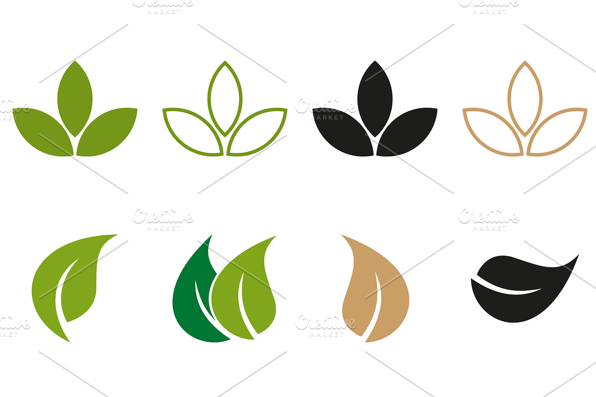 Leaves icon vector set isolated on, a Decorative Illustration by ...