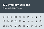120 Premium UI Icons, an Icon by Creative VIP
