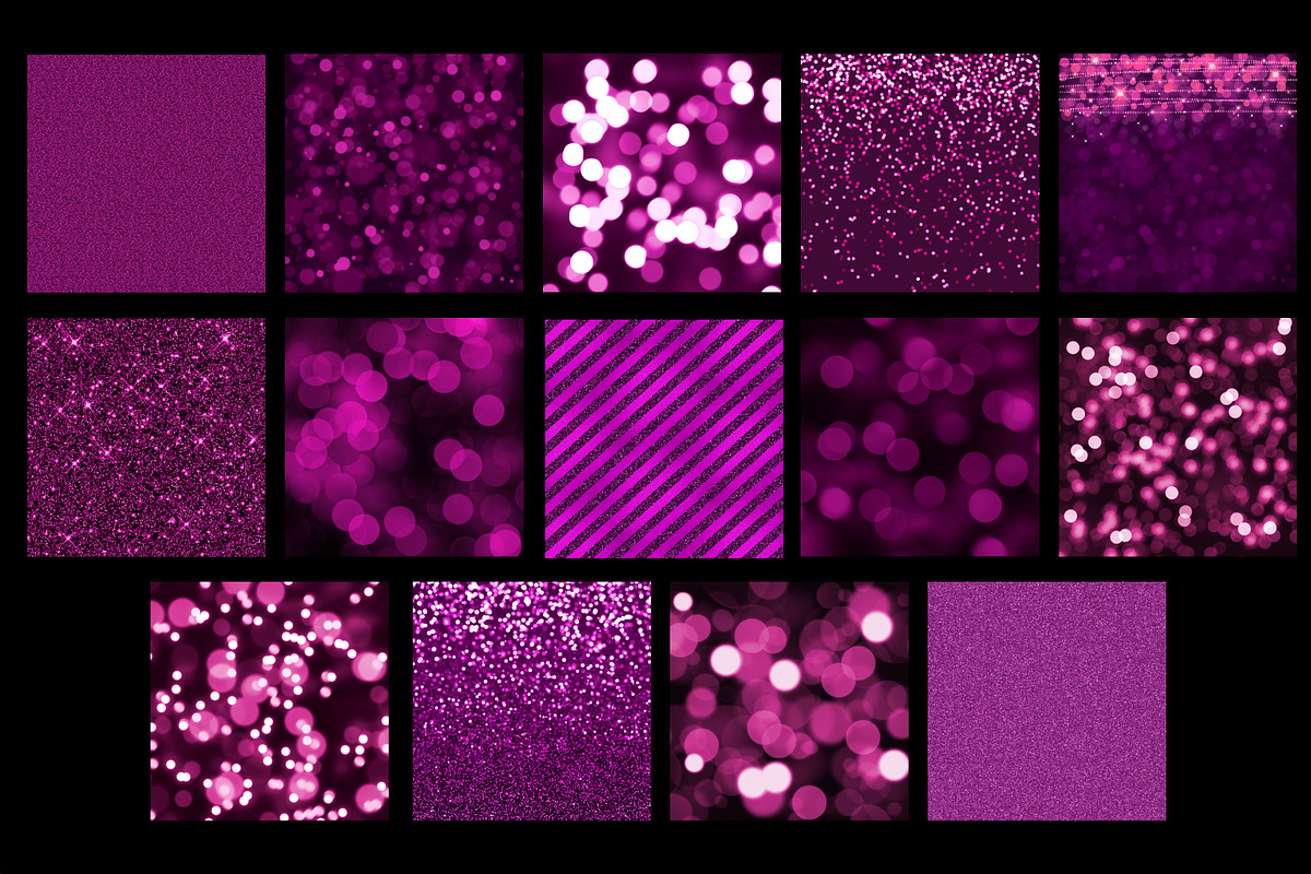 Pink glitter and bokeh digital paper, a Pattern Graphic by Paper Farms