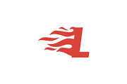 l letter fire flame hot uppercase, a Branding & Logo Template by vastard
