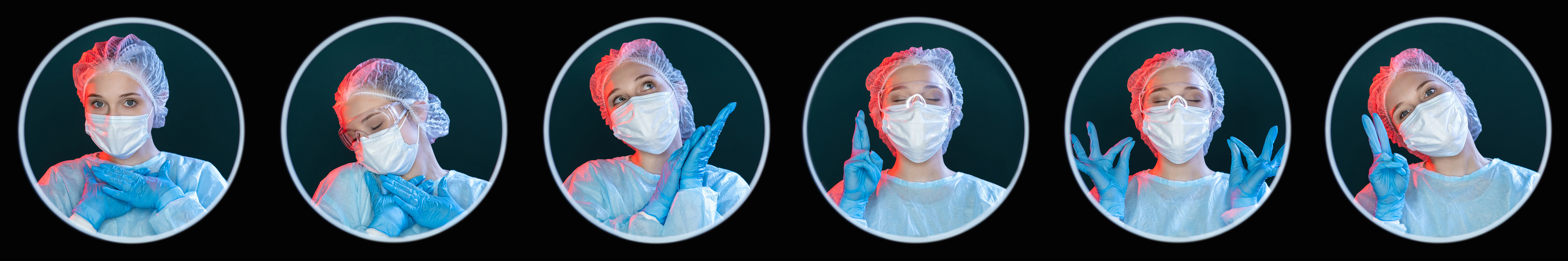 surgeon portrait collage happy female doctor set 6, a Health & Medical ...