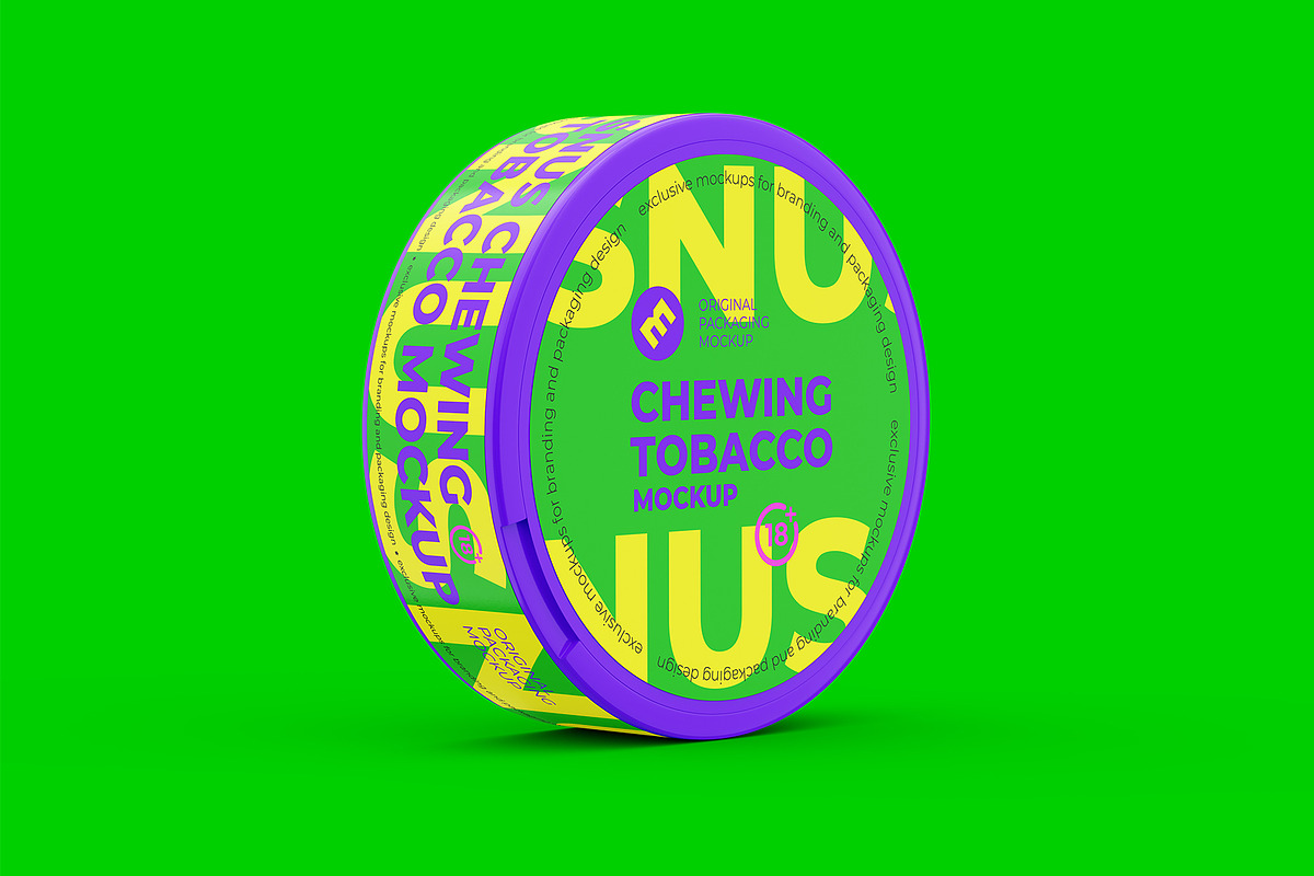 Snus Chewing Tobacco one lock 4 PSD, a Packaging Mockup by easymock 2