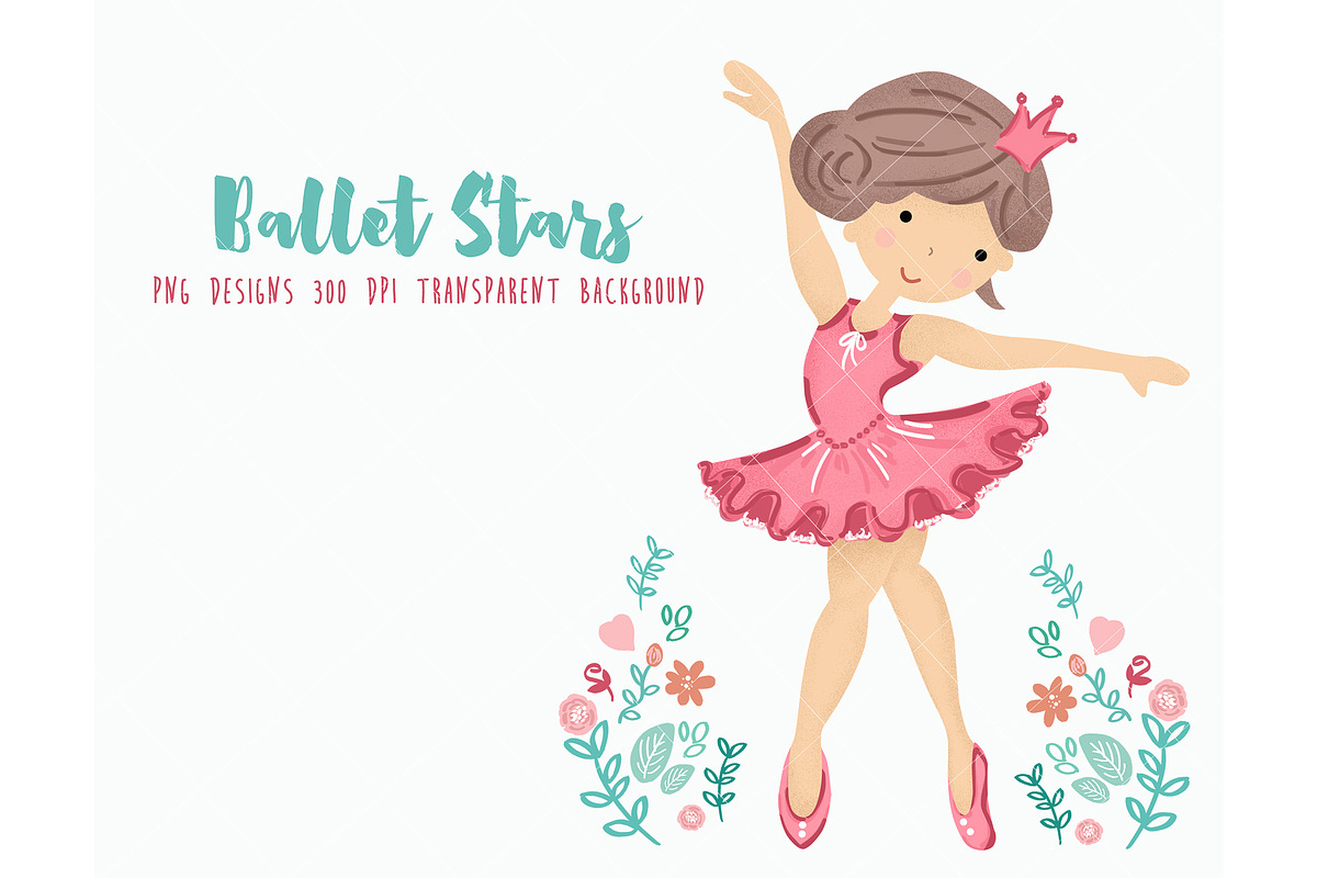 Ballerina Ballet Dancers Clipart, an Illustration by Magic Story Studio