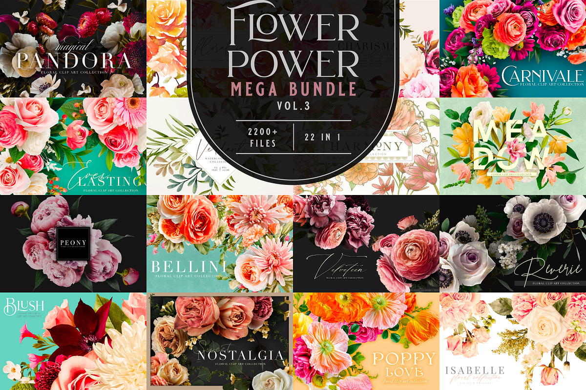 Flower Power Mega Bundle Vol 3, an Object Graphic by Eclectic Anthology