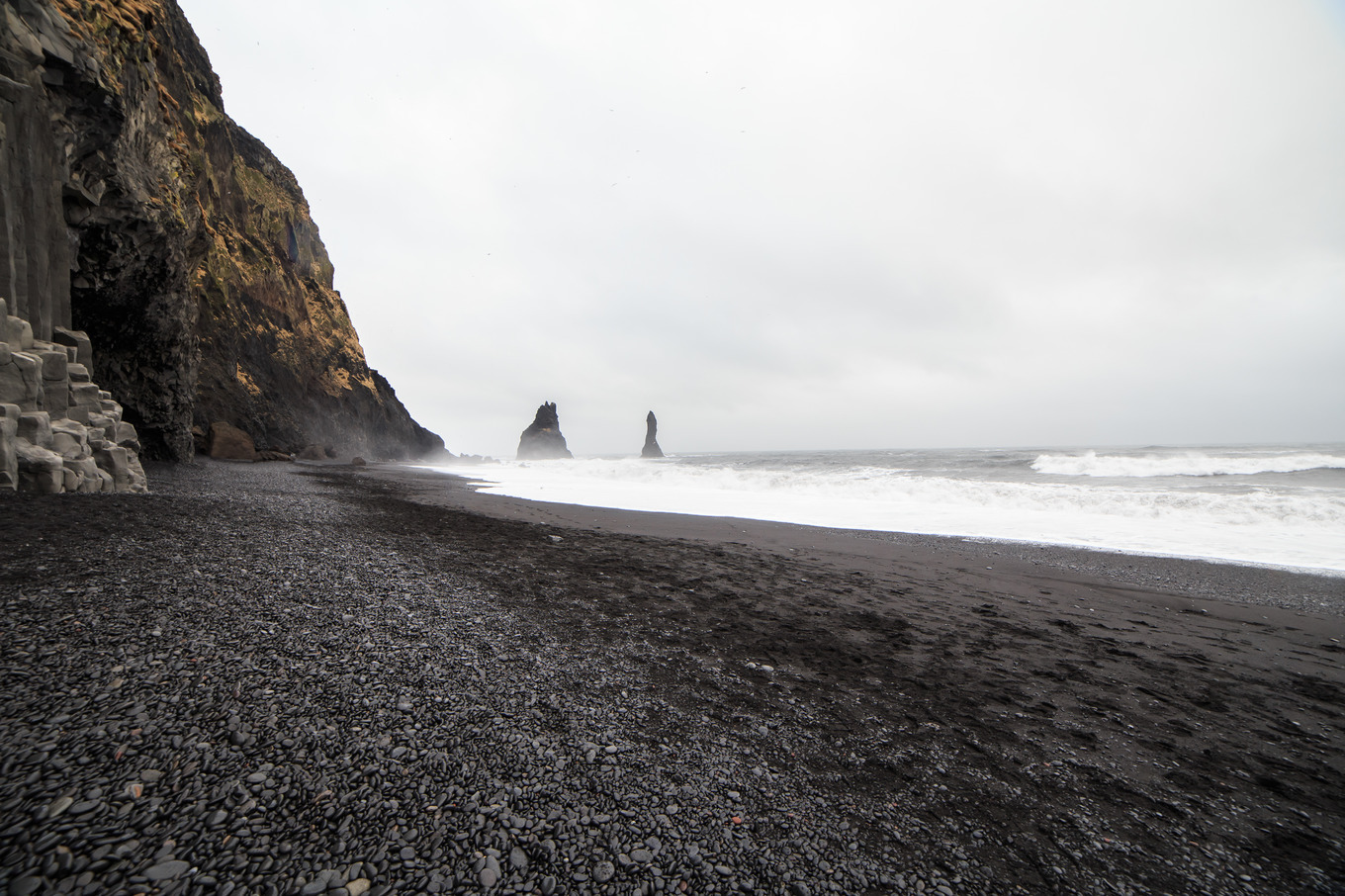 Volcanic black sand beach in Iceland, a Background Photo by Benii ...