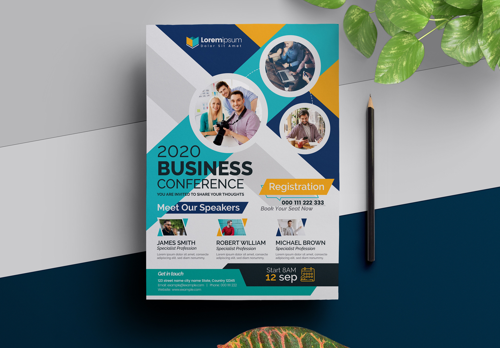 Multicolored Conference Flyer, a Flyer Template by Cristal Pioneer