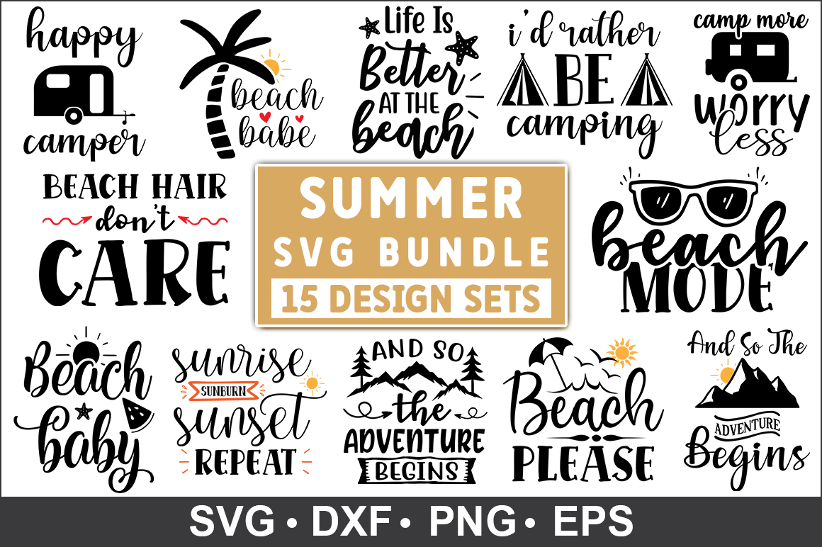 Summer Quotes SVG Bundle, Summer, an Illustration by Designvipe