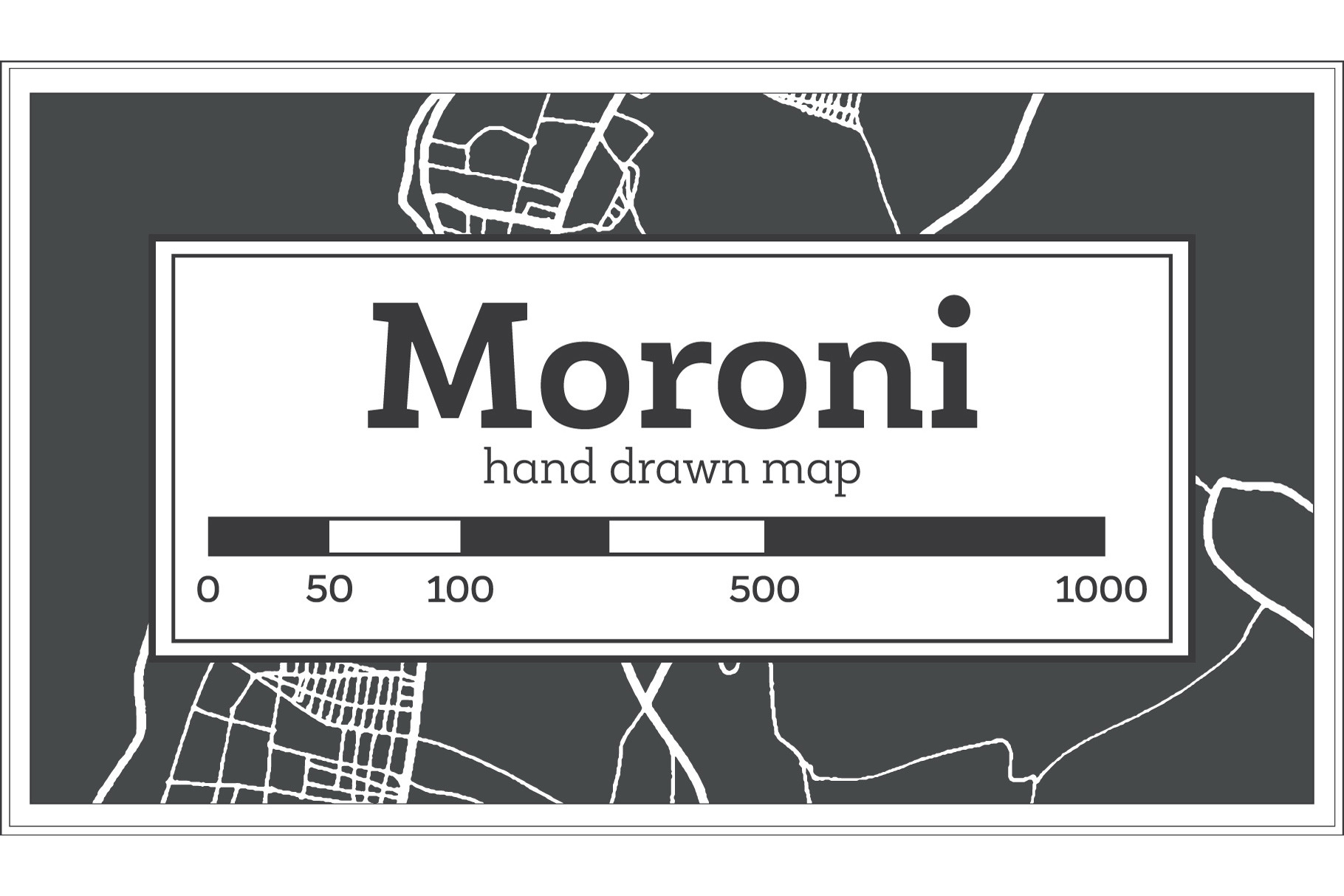 Moroni Comoros City Map in Retro | Transportation Illustrations ...