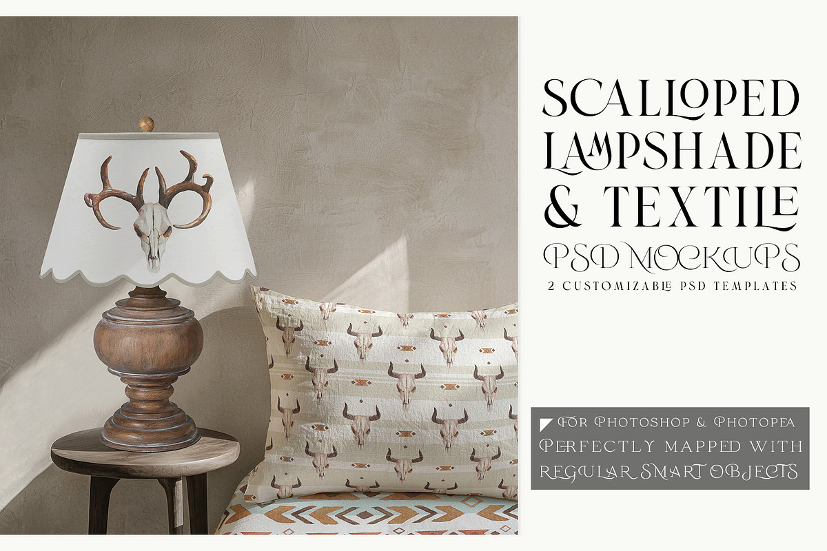 Scalloped Lampshade & Textile Mockup, a Product Mockup by mock-ups