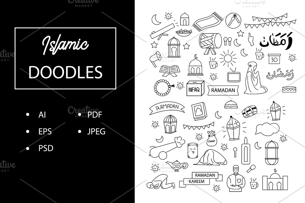 Islamic Doodles, a Background Graphic by bungamustia