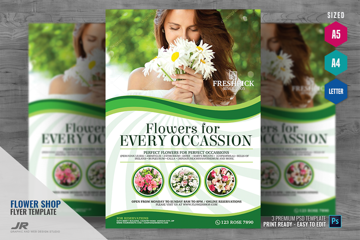 Flower Shop Flyer, a Flyer Template by PSDPixel | Creative Market