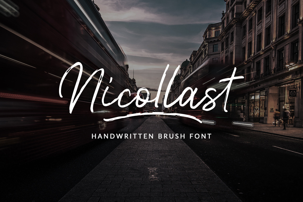 Nicollast Handwritten Brush Font, a Script Font by Weape Studio