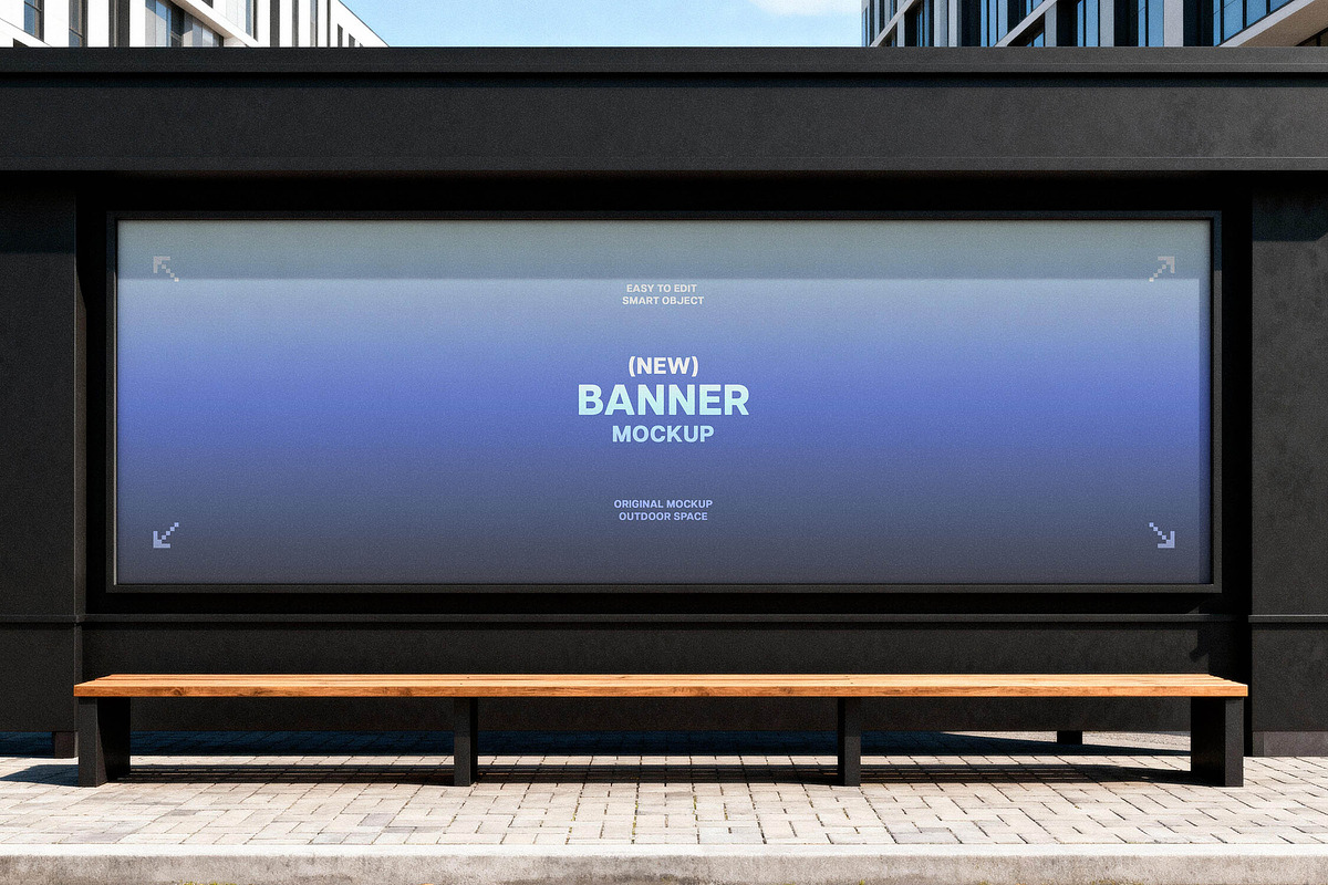 Bus Stop Banner Mockup, an Advertising Mockup by Design Squad