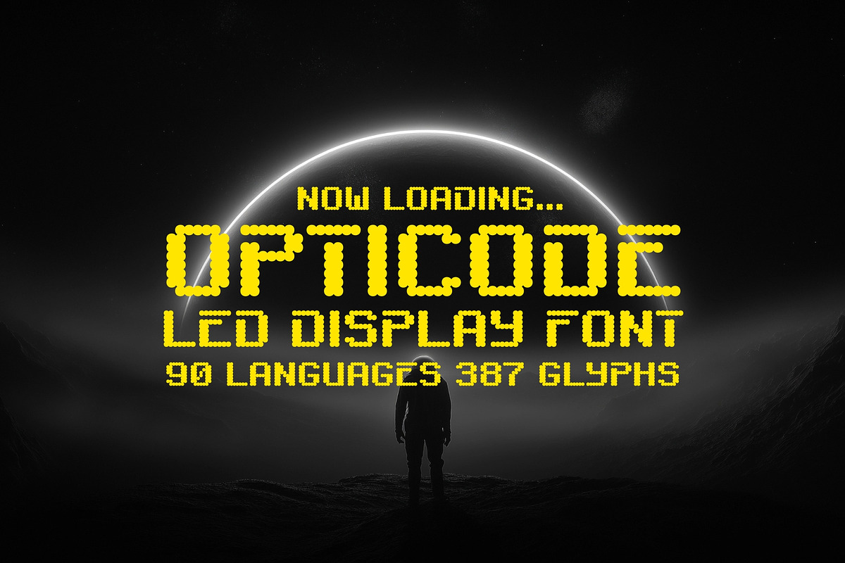 Opticode - LED Display Font, a Symbol Font by HipFonts